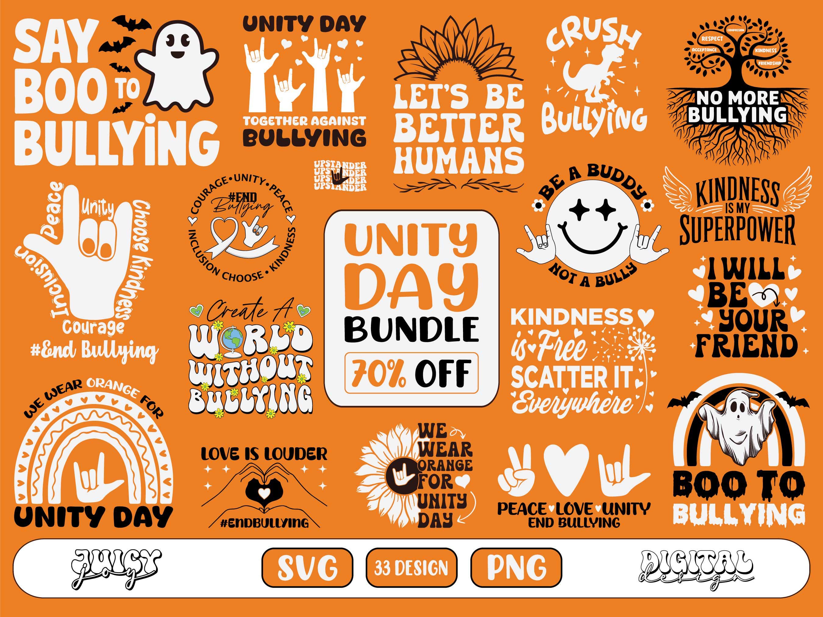 Unity Day SVG PNG Bundle: Anti Bullying Designs (digital Download) - Etsy