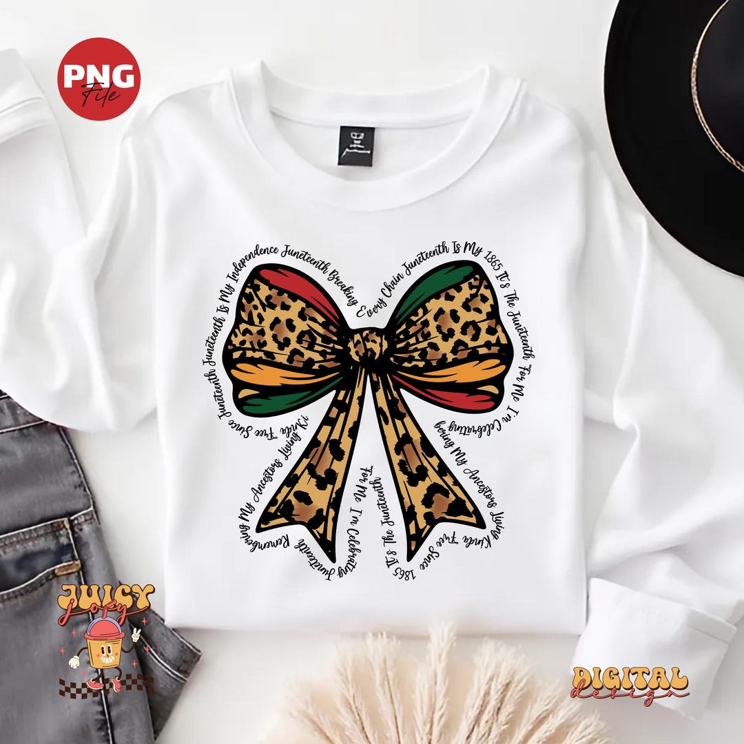 Leopard Coquette Bow PNG, June 19th 1865, Leopard Print Juneteenth ...