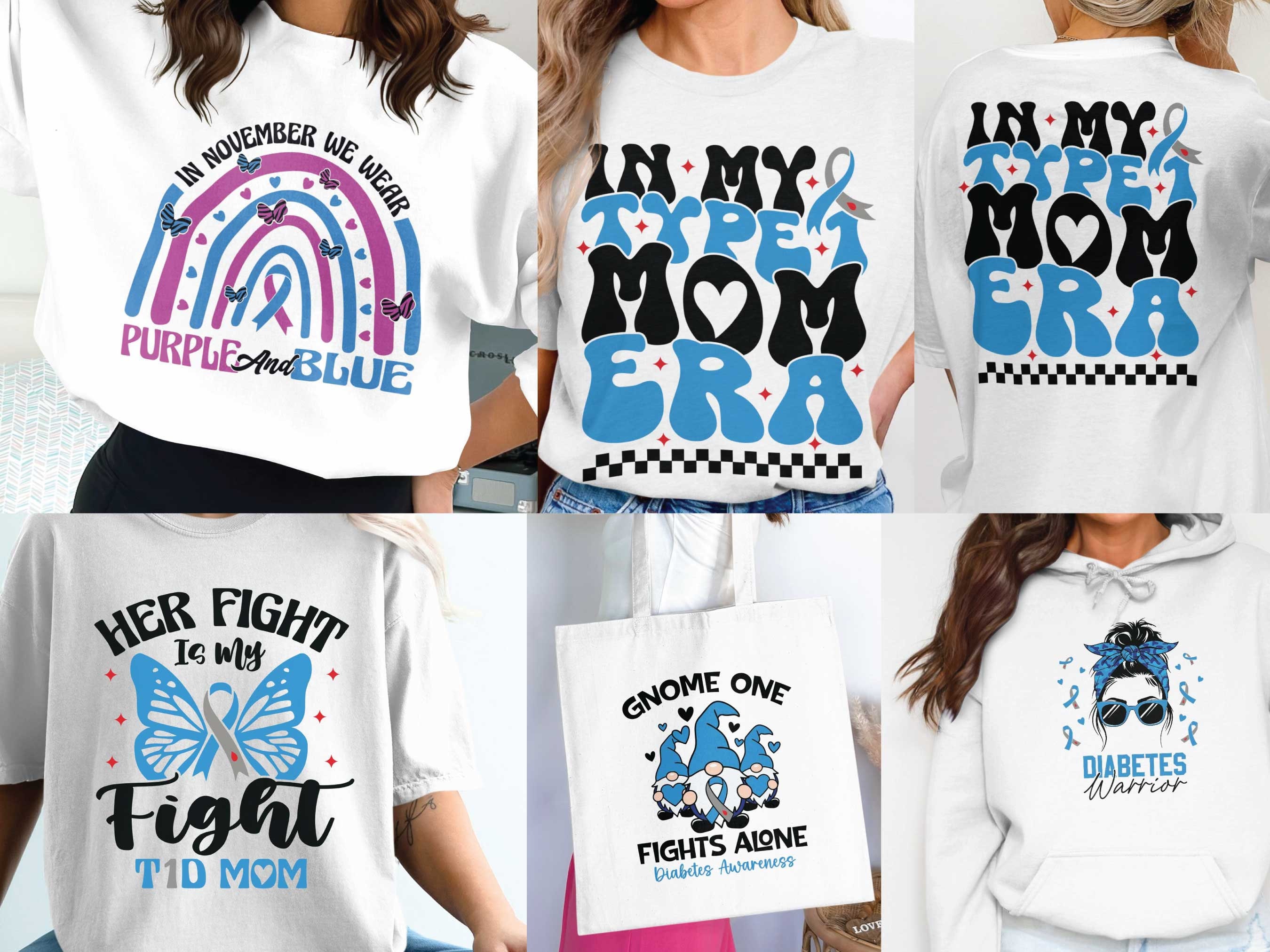 Diabetes Awareness SVG PNG Bundle: T1D Cricut Sublimation Designs ...