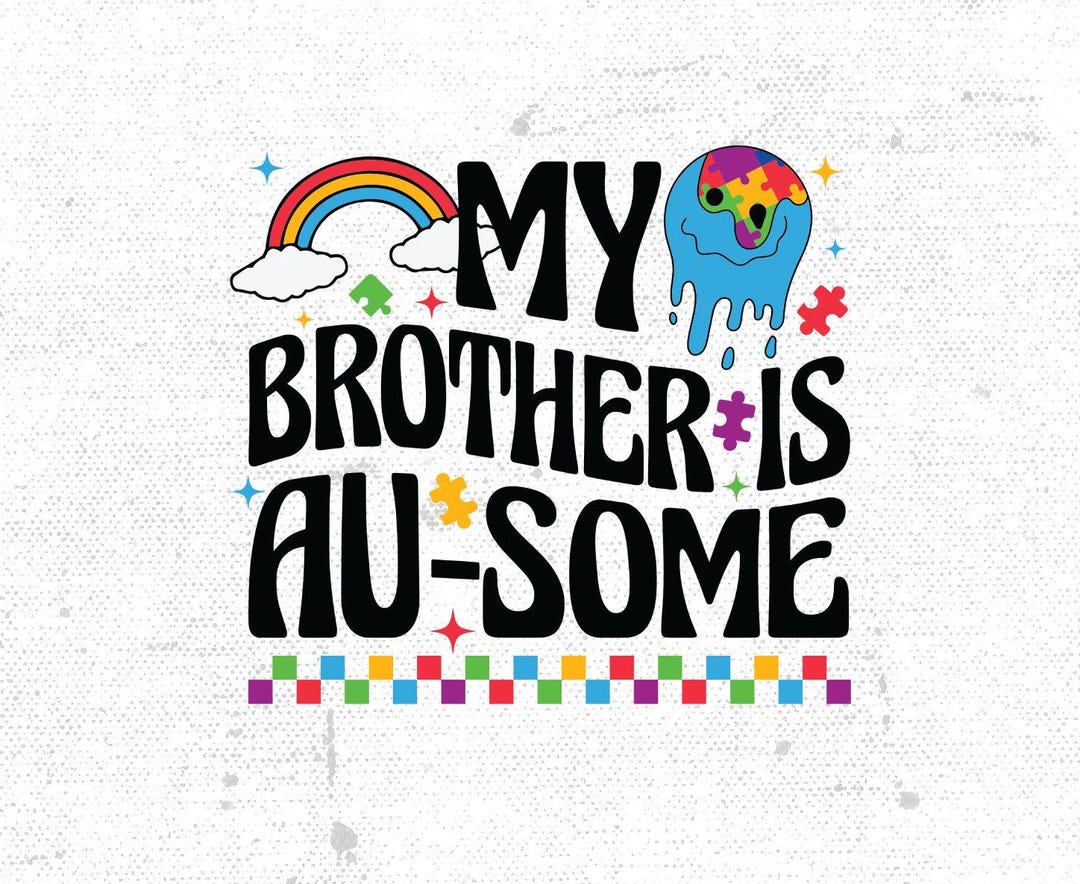 Autism Awareness Svg Png, My Brother is Au-some Svg, Autism Puzzle ...
