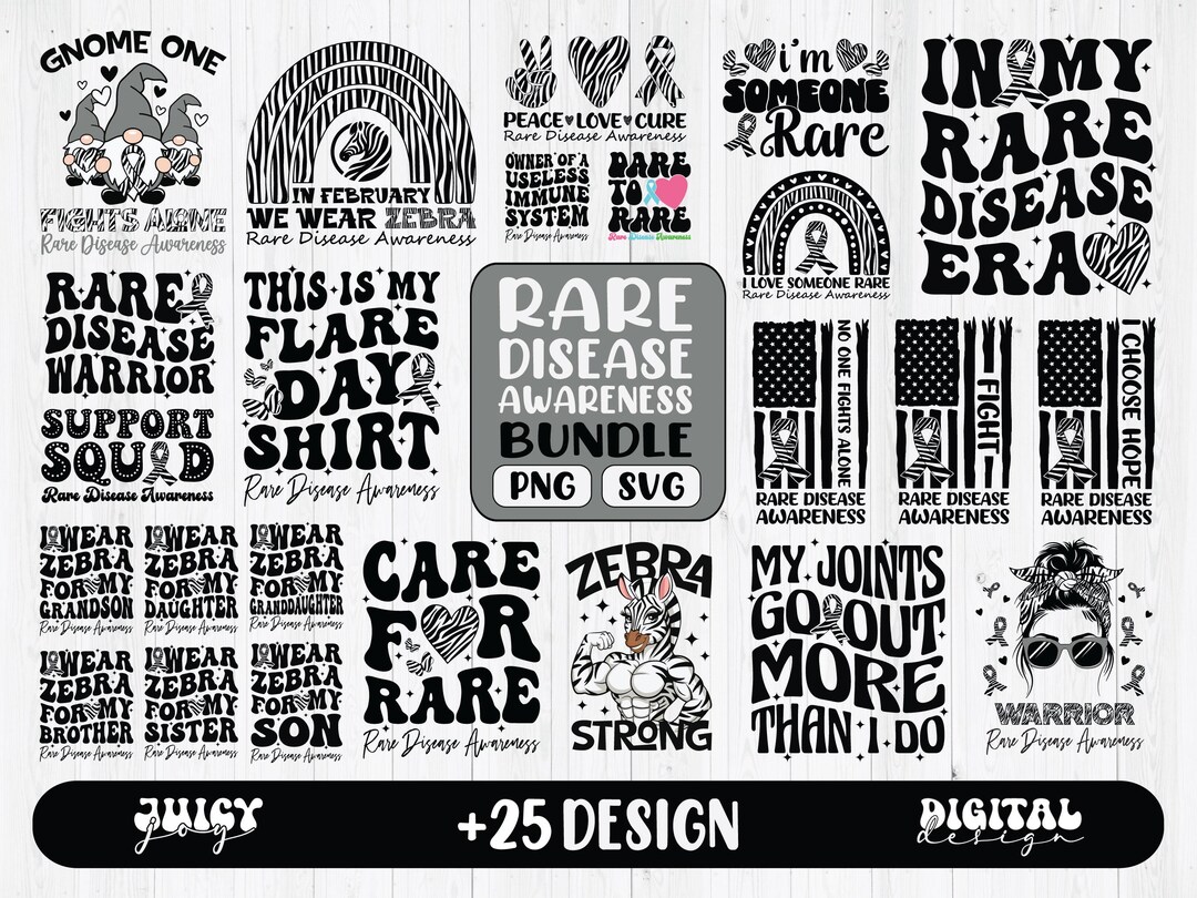 Rare Disease Awareness Svg Png Bundle, Rare Disease Svg, Zebra Ribbone ...