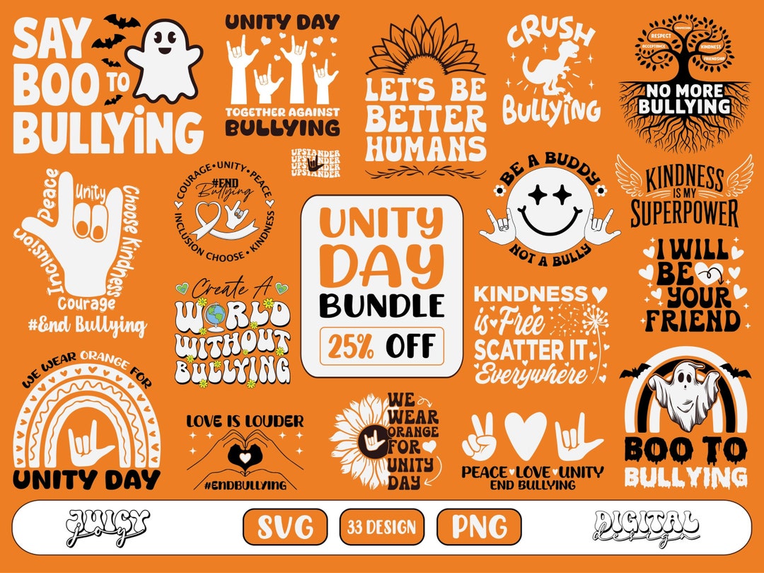 Unity Day Svg Png Bundle, Anti Bullying Svg Bundle, Anti Bully Teacher ...