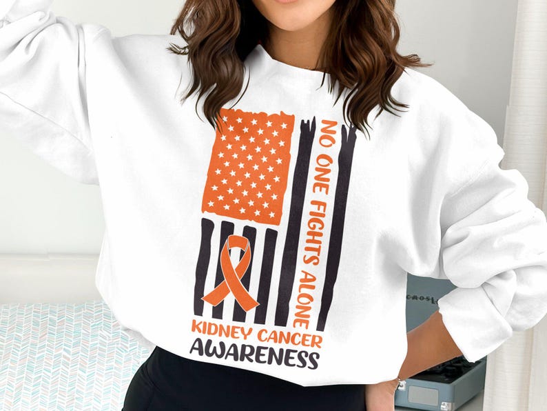 Kidney Cancer Awareness Png Svg, Kidney Cancer Flag Svg Cricut, Orange ...