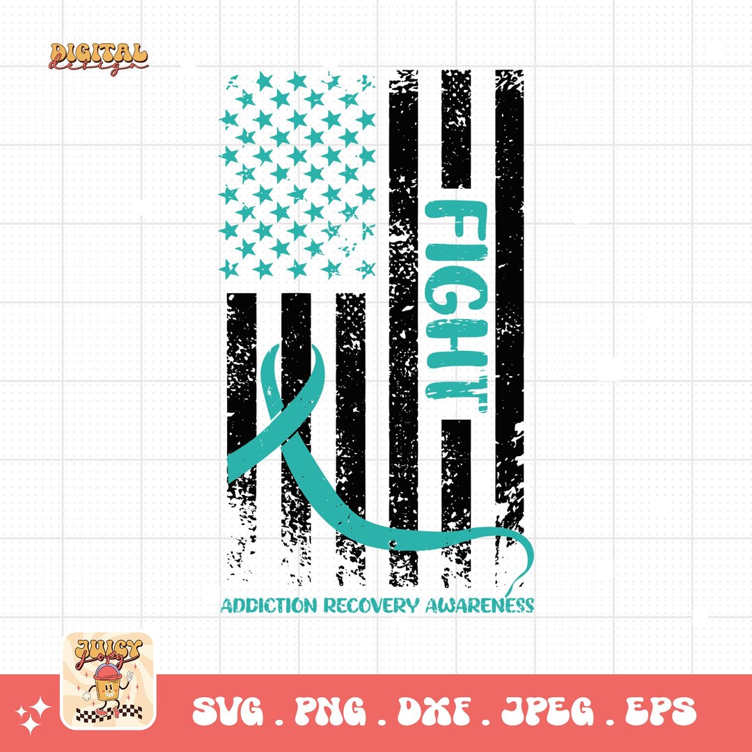 Addiction Recovery Awareness Svg Png, Addiction Recovery Flag Png, Drug ...