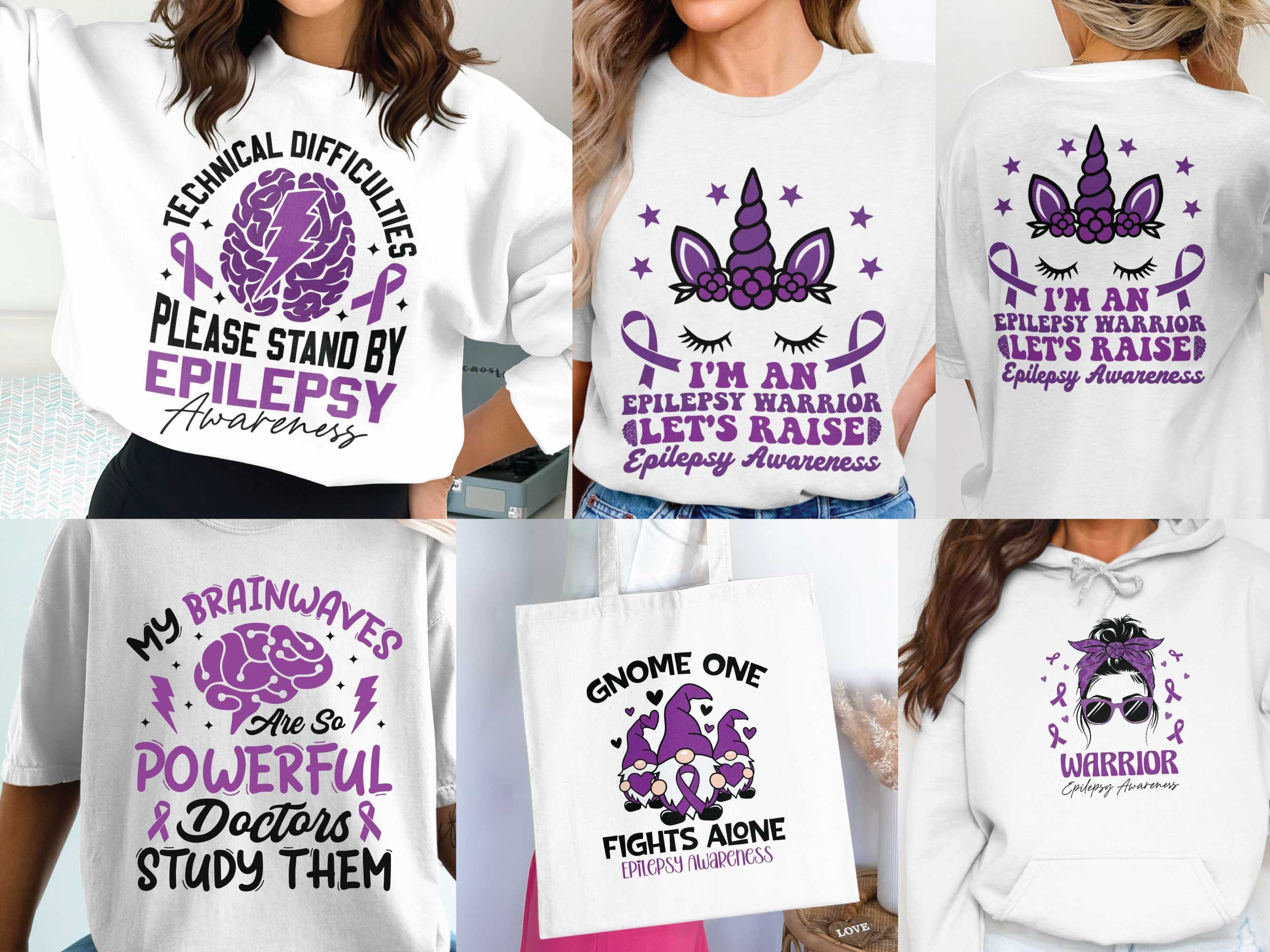 Epilepsy Awareness SVG PNG Bundle: Purple Ribbon Warrior Designs ...