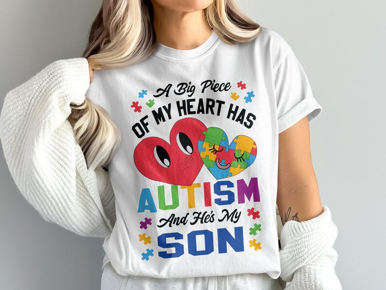 Autism Awareness Heart, Son SVG PNG, Puzzle Ribbon Cut File (PDF) - Etsy