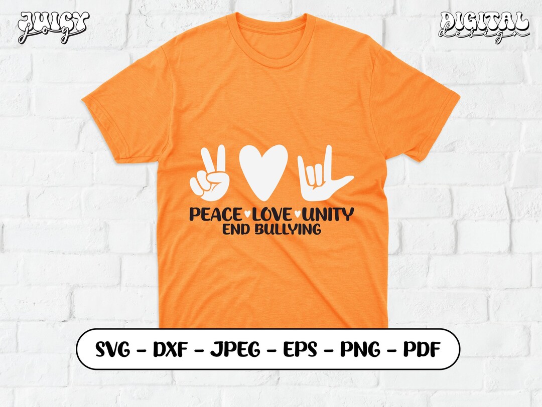 Peace Love Unity SVG: Anti Bullying Design (digital Download) - Etsy