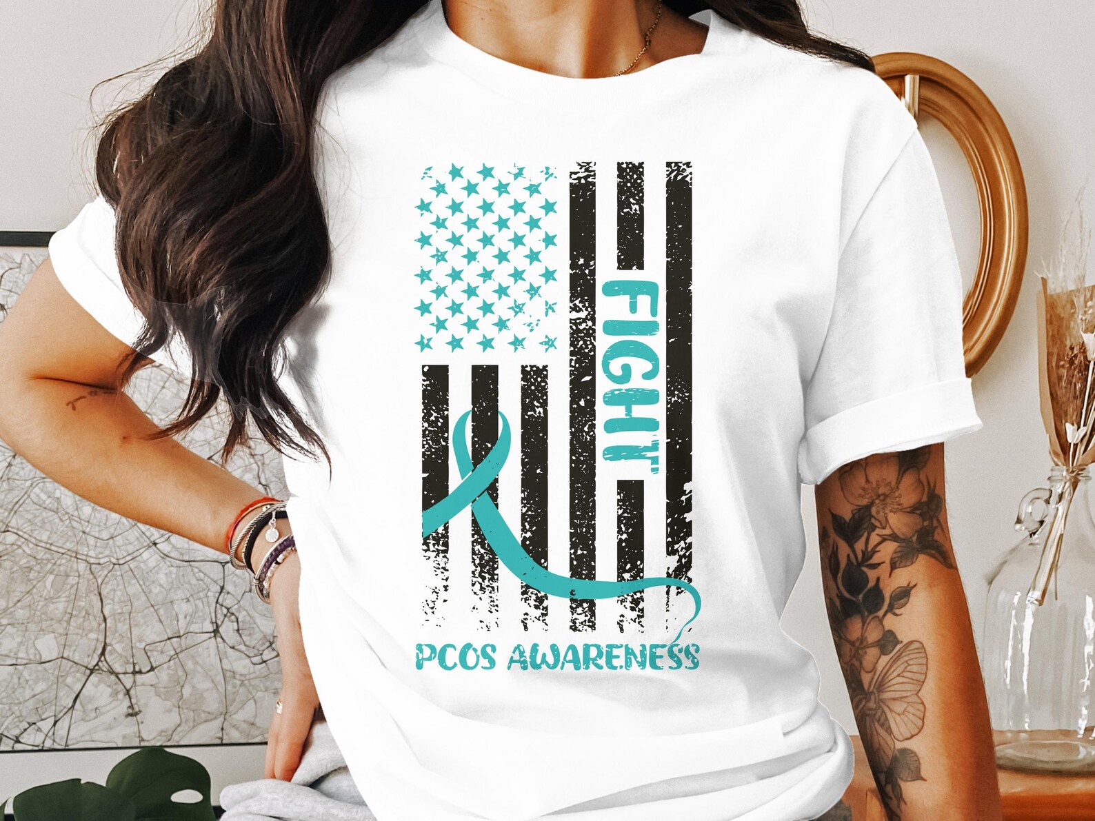 PCOS Awareness Flag Svg, PCOS Warrior Svg, Ovary Syndrome Awareness ...