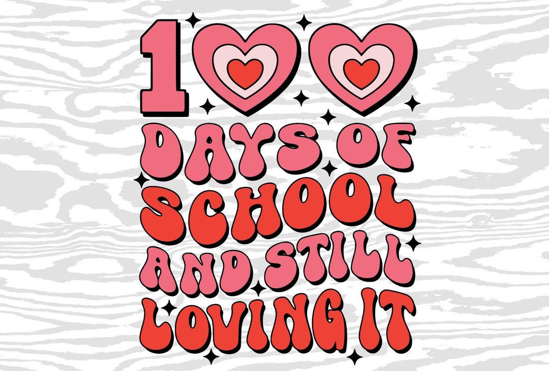 100 Days of School Retro Design: SVG, PNG, PDF (digital Download) - Etsy