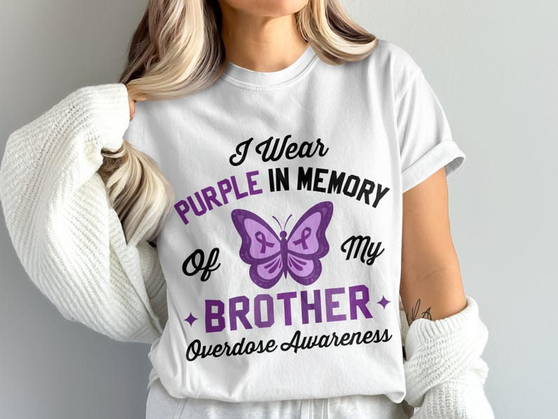 Overdose Awareness SVG PNG Bundle: Purple Ribbon, Addiction Recovery ...