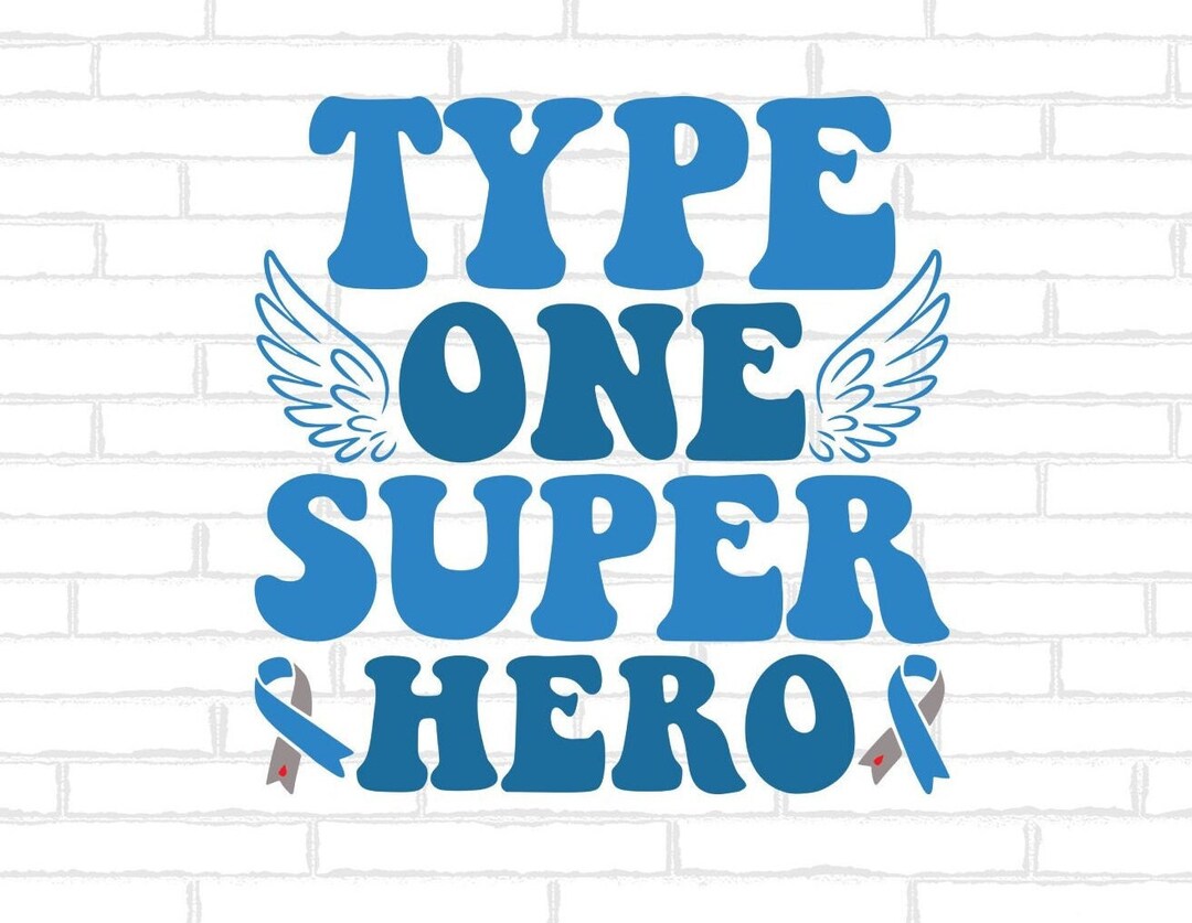 Kids Type 1 Super Hero Svg, Diabetes Awareness Svg Png, Blue Ribbon Svg ...