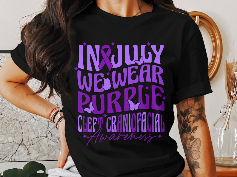 Cleft Craniofacial Awareness SVG PNG Bundle: Purple Ribbon Designs ...