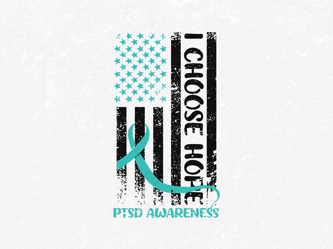 PTSD Awareness Svg Png, PTSD Awareness Flag Svg, Teal Ribbon Post ...