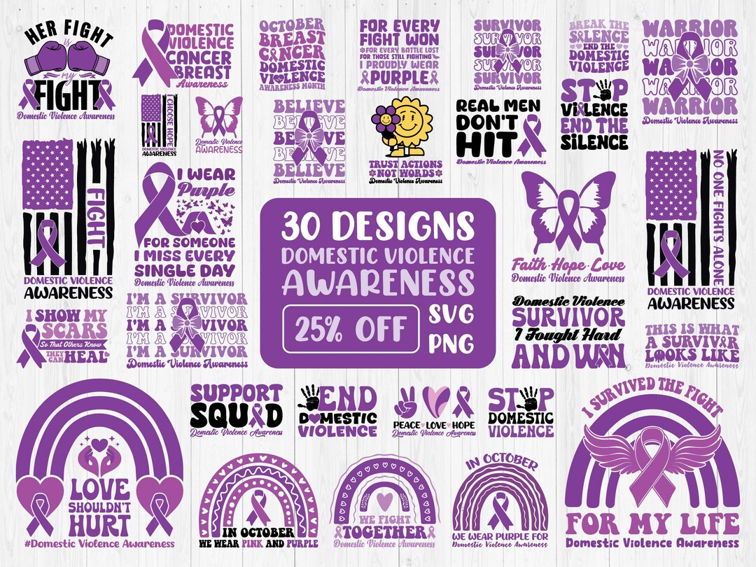 Domestic Violence Awareness Svg Png Bundle, Domestic Abuse Svg Bundle ...