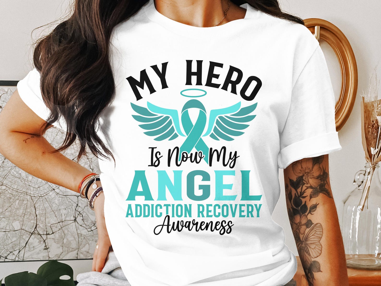 Addiction Recovery Awareness SVG PNG Bundle: Teal Ribbon Fighter ...