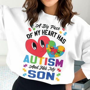 Autism Awareness Heart, Son SVG PNG, Puzzle Ribbon Cut File (PDF) - Etsy
