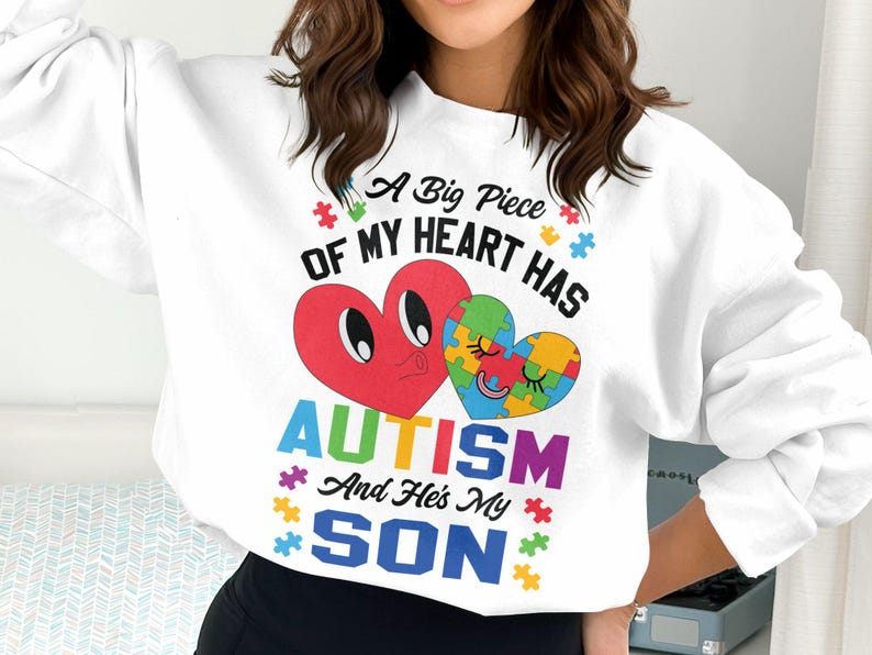 Autism Awareness Heart, Son SVG PNG, Puzzle Ribbon Cut File (PDF) - Etsy