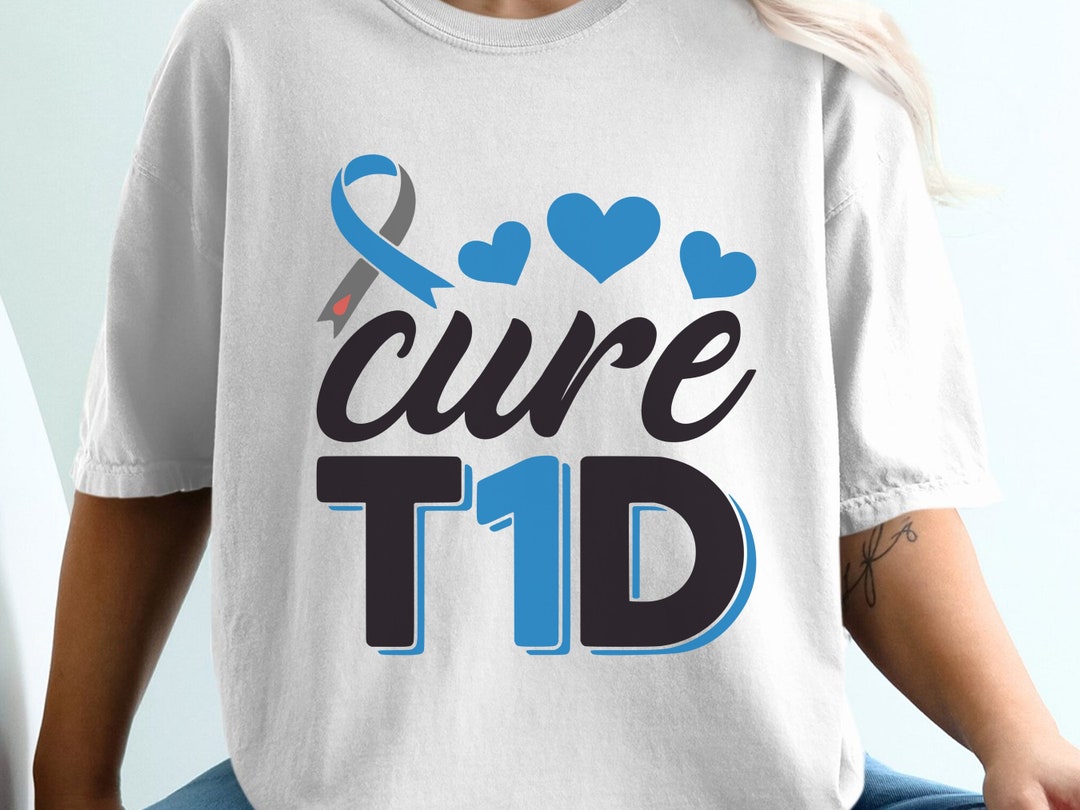 Cure T1d Svg, Diabetes Awareness Svg Png, Blue Ribbon Svg, Type 1 ...