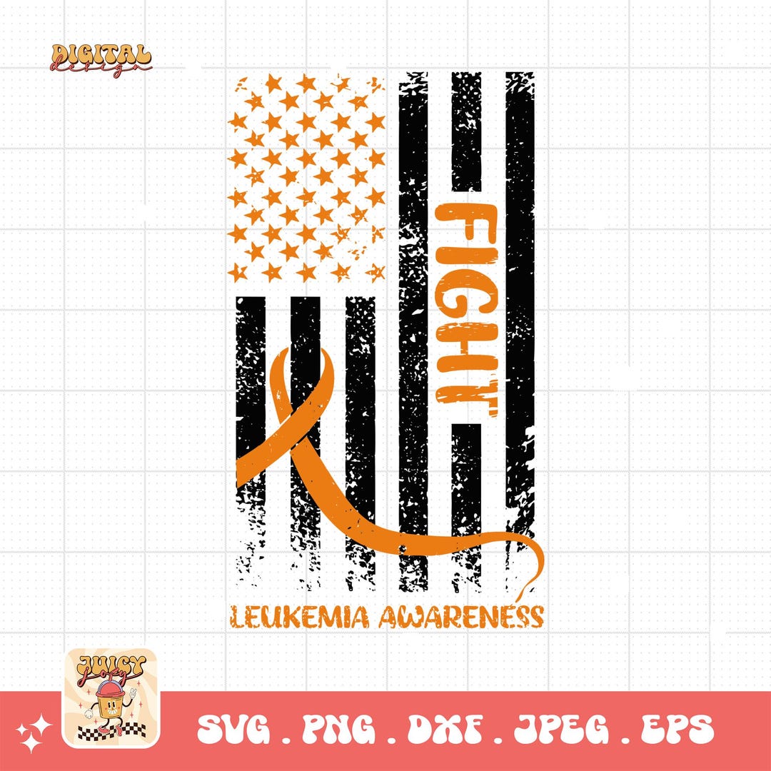Leukemia Awareness Svg Png, Leukemia Flag Svg, Leukemia Cancer Orange ...