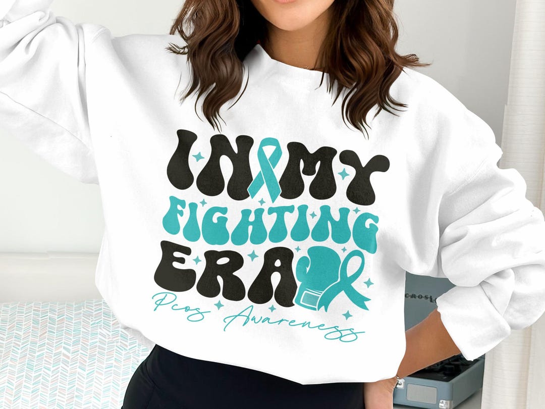 Retro PCOS Warrior SVG: Teal Ribbon Awareness Cricut File (PDF Download ...