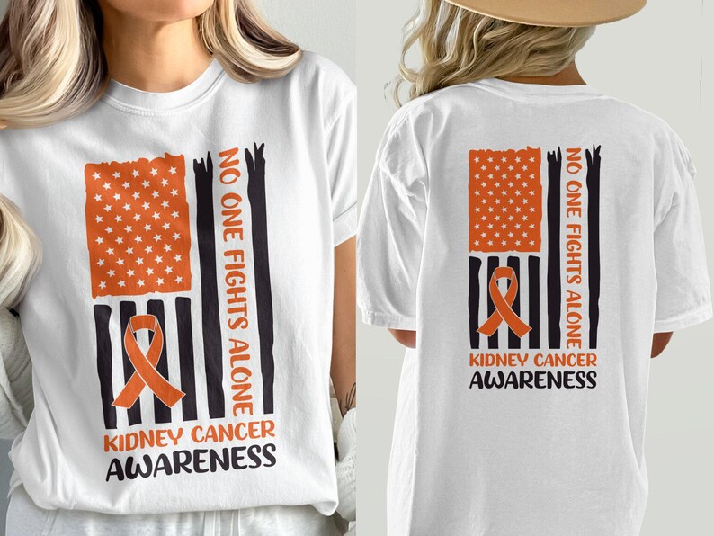 Kidney Cancer Awareness Png Svg, Kidney Cancer Flag Svg Cricut, Orange ...