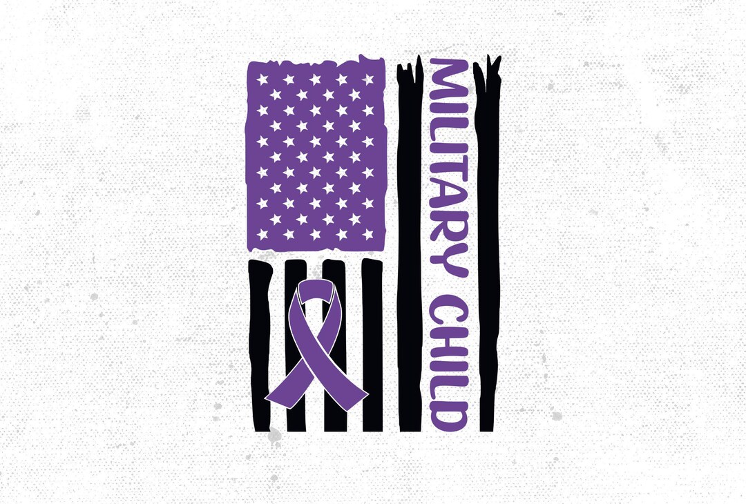 Military Child Flag Svg Png, Month of the Military Child Svg, Purple up ...