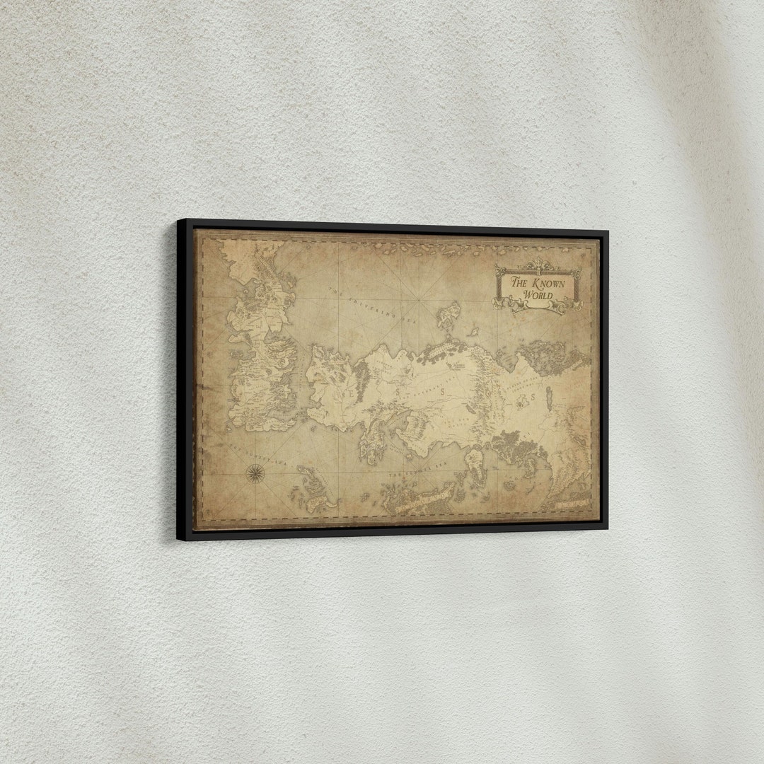 Westeros Vintage Map Canvas, the Known World Map Canvas, Game of ...