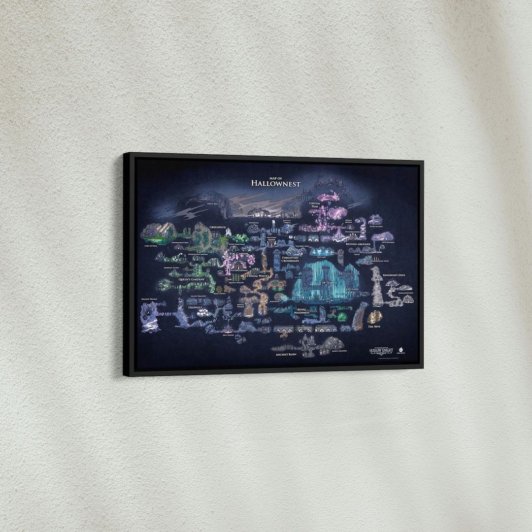 Map of Hallownest Movie Poster, Hollow Knight Map Canvas, Hallownest ...