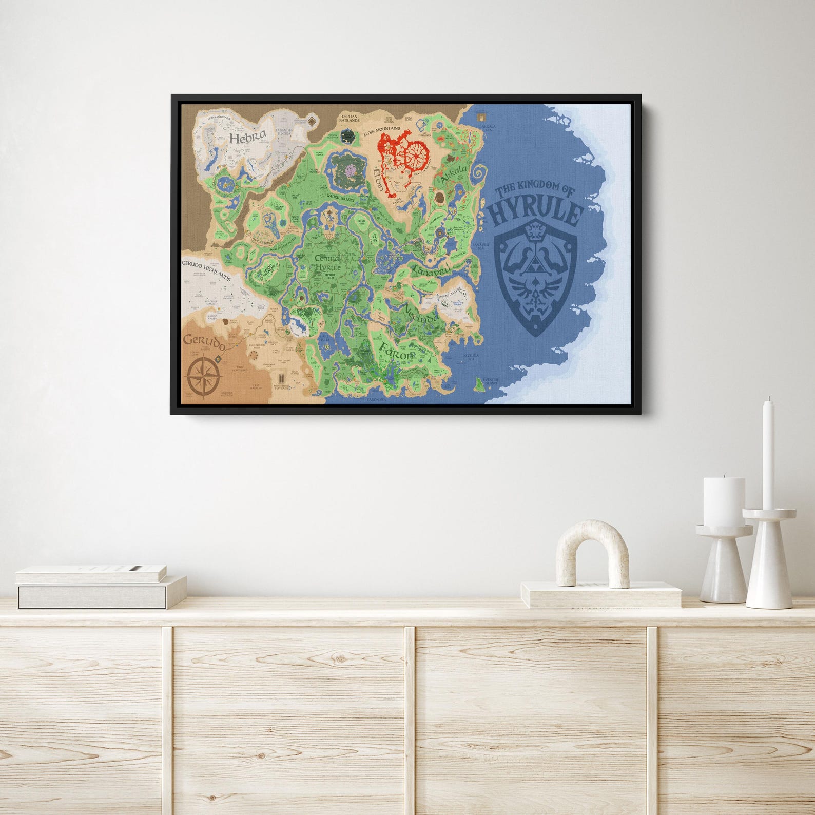Hyrule Map Poster, Hyrule Map From the Legend of Zelda Poster, Hyrule ...