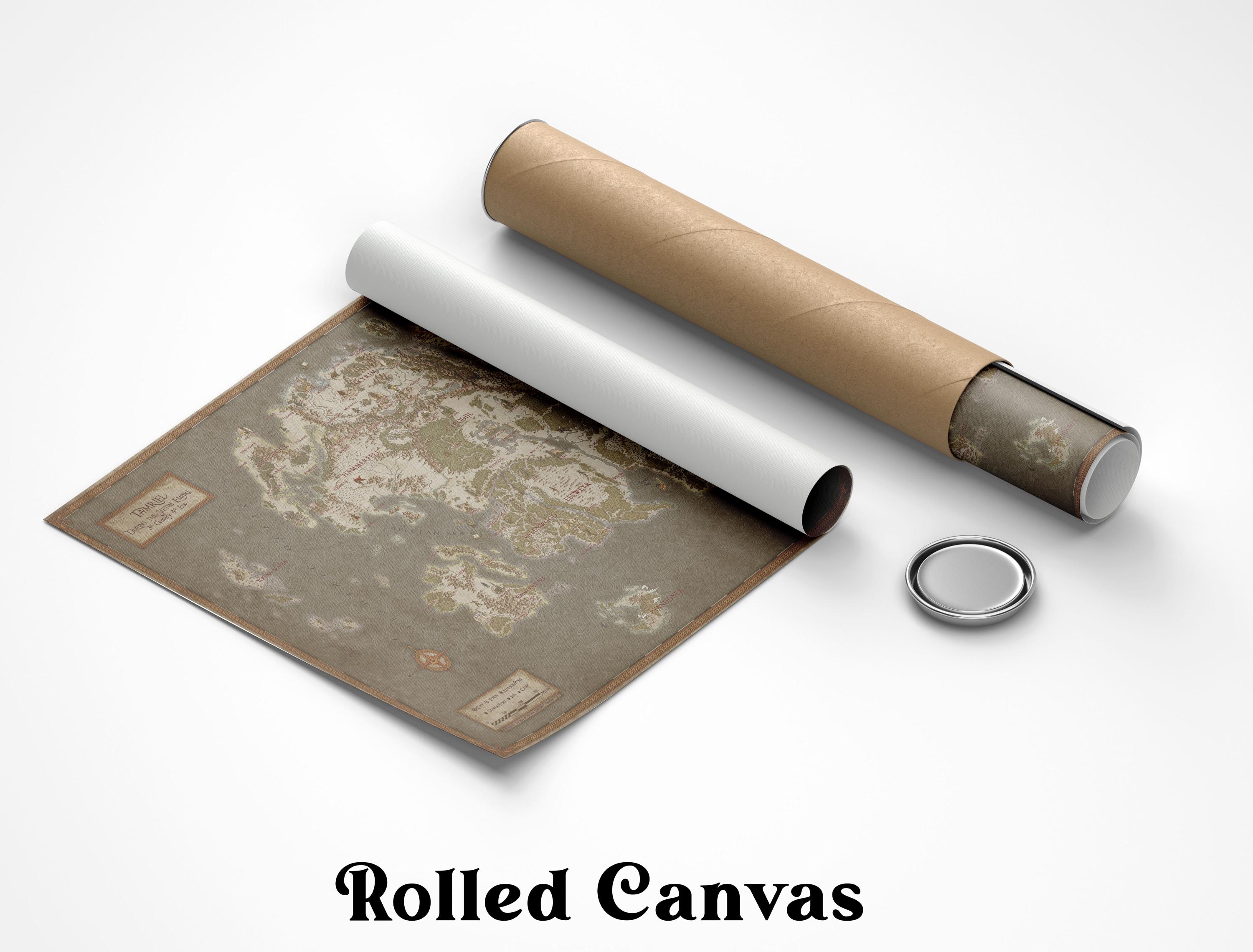 Tamriel Map Canvas or Poster, Fantasy Game Map, Tamriel From the Elder ...