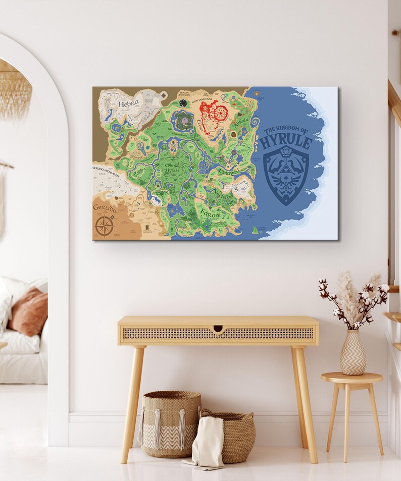 Hyrule Map Poster, Hyrule Map From the Legend of Zelda Poster, Hyrule ...