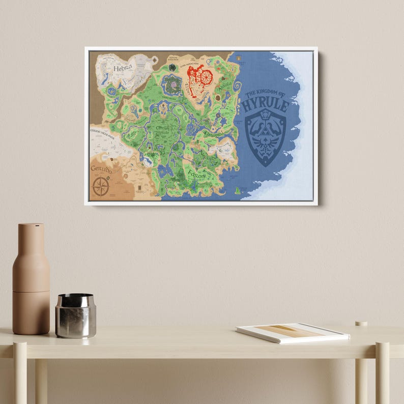 Hyrule Map Poster, Hyrule Map From the Legend of Zelda Poster, Hyrule ...