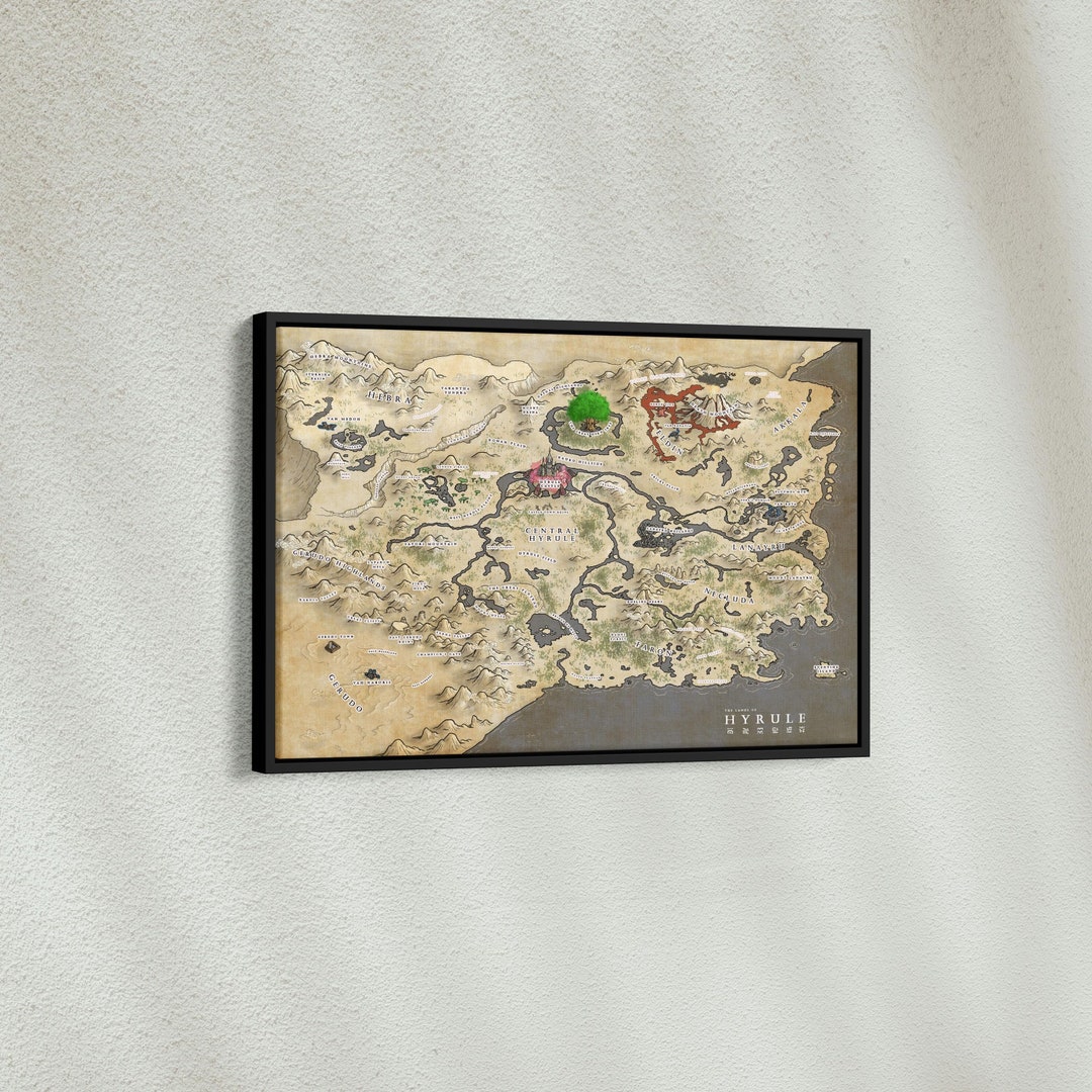 Hyrule Map Poster, Hyrule Map From the Legend of Zelda Poster, Hyrule ...