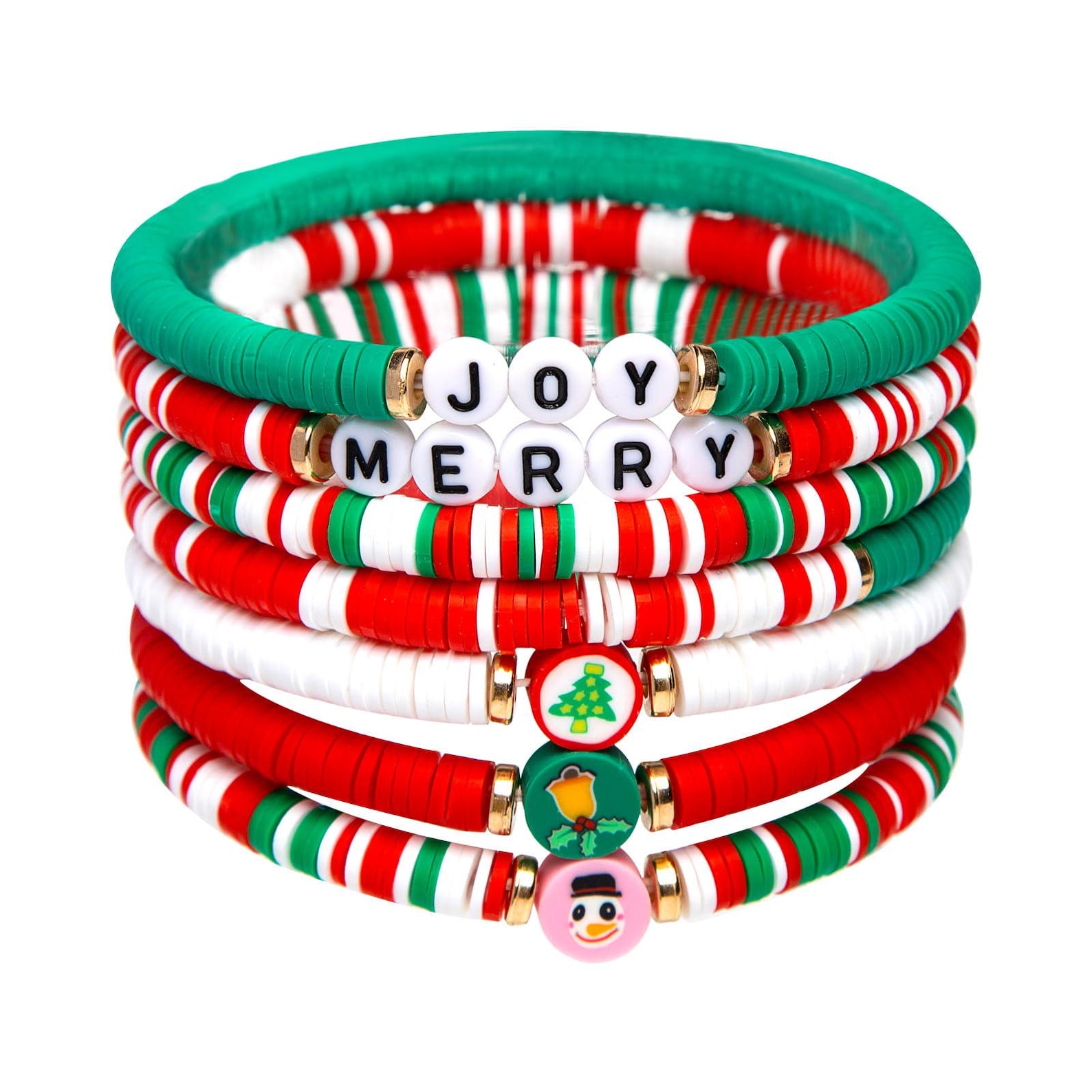 6 Pack Cute Handmade Christmas Bracelets for Women Teen Girls as Party ...