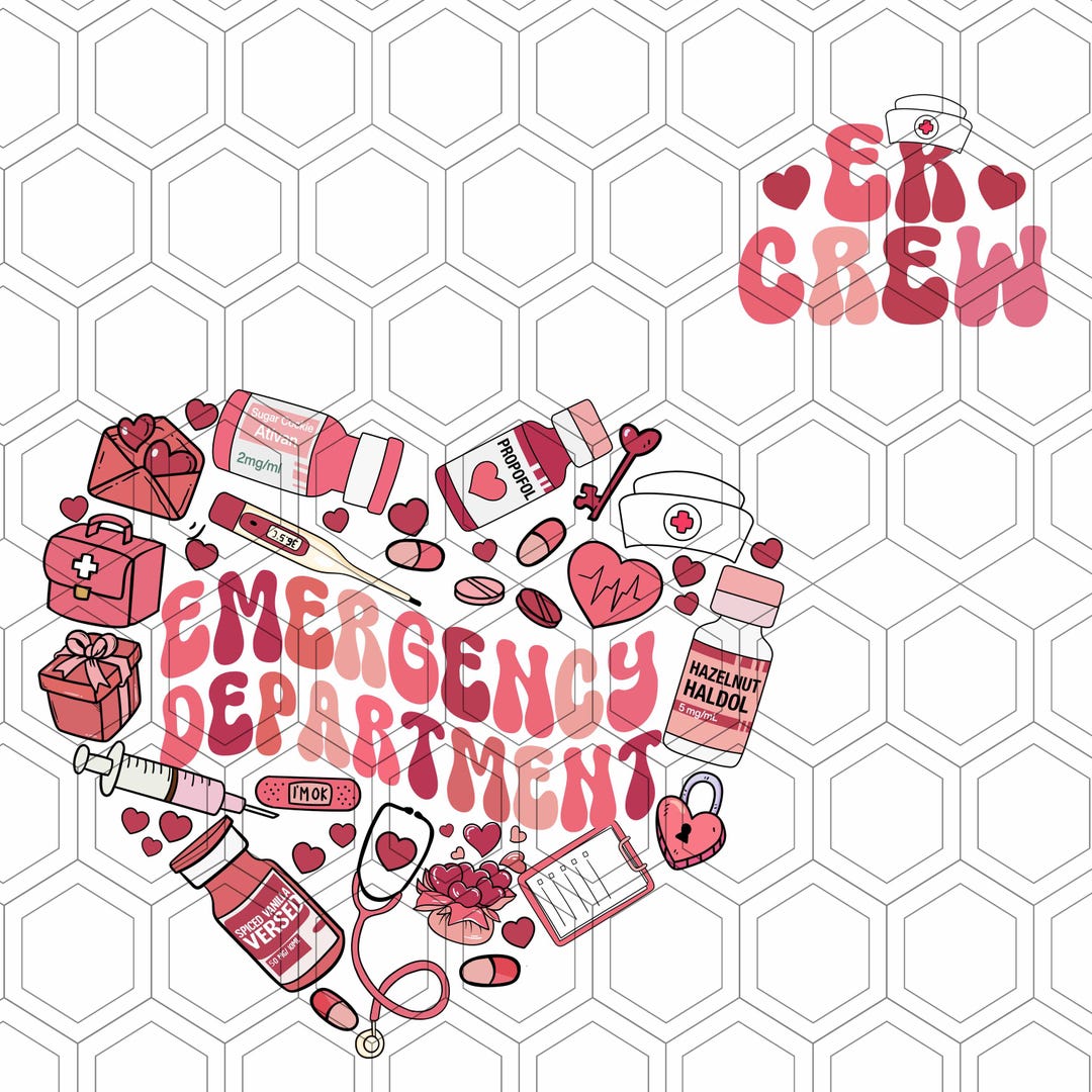 ER Nurse Valentine Heart Png, Emergency Department Heart, Nurse ...