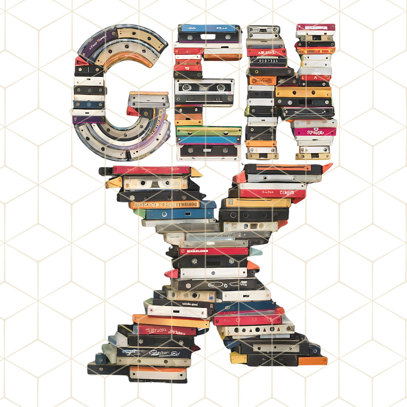 Gen X 80s Rock Cassettes Png, Gen X Cassettes Png, Retro Gen X Png, 80 ...
