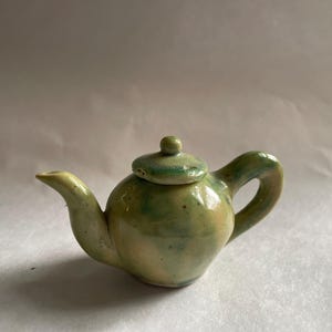 Mini Green Ceramic Teapot Sculpture - Etsy