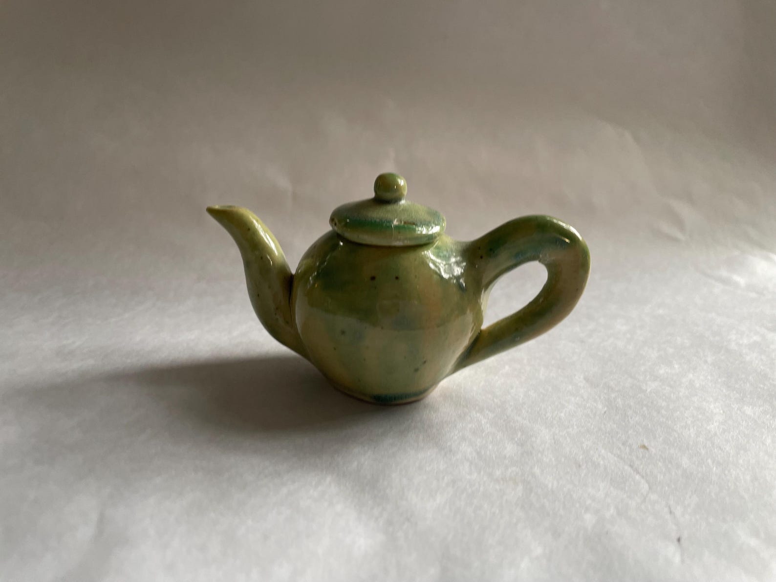 Mini Green Ceramic Teapot Sculpture - Etsy