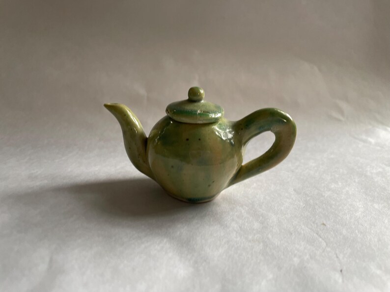 Mini Green Ceramic Teapot Sculpture - Etsy