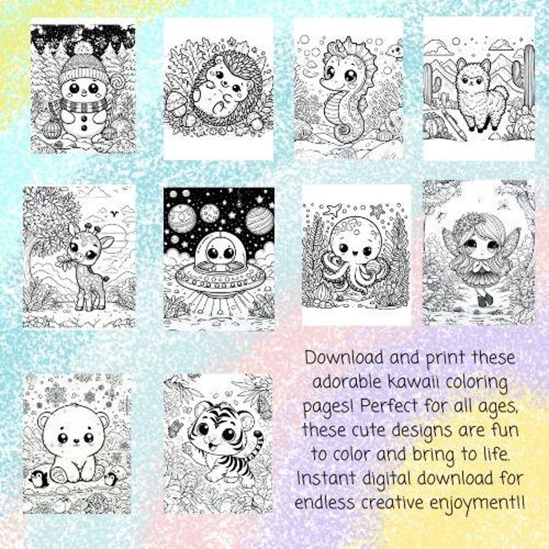 50 Kawaii Coloring Pages | Cute, Fun Printable Characters | Perfect for ...