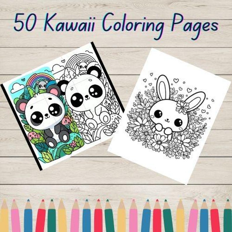 50 Kawaii Coloring Pages | Cute, Fun Printable Characters | Perfect for ...