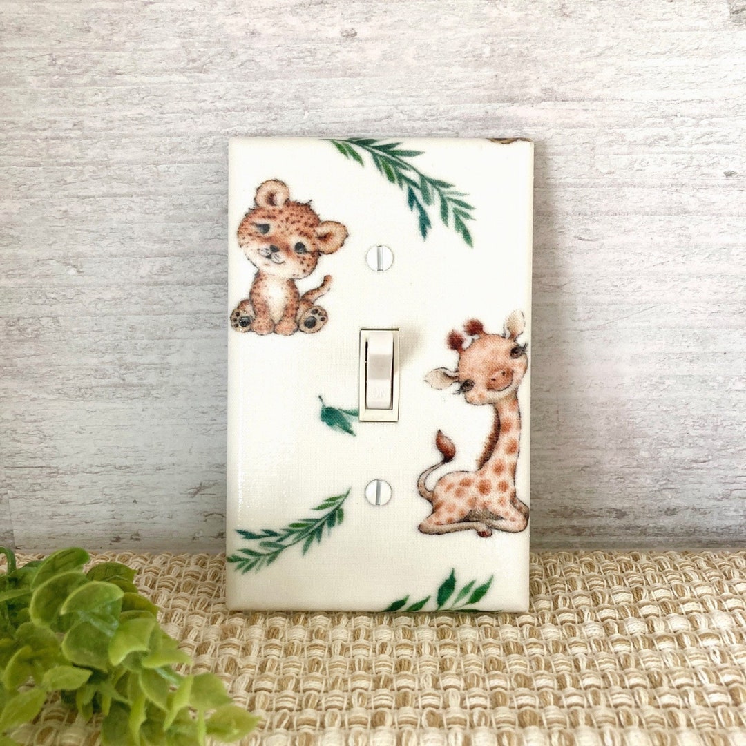 Jungle Nursery Light Switch Cover: Cheetah & Giraffe Decor - Etsy