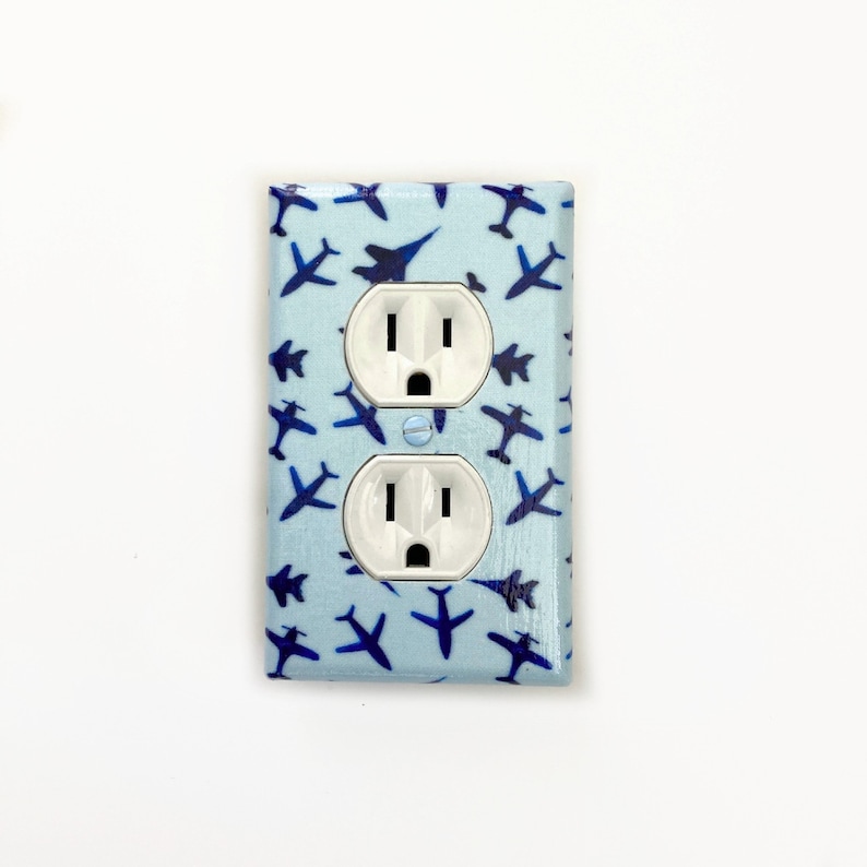 Airplane Nursery Light Switch Cover: Navy Blue Aviation Decor - Etsy