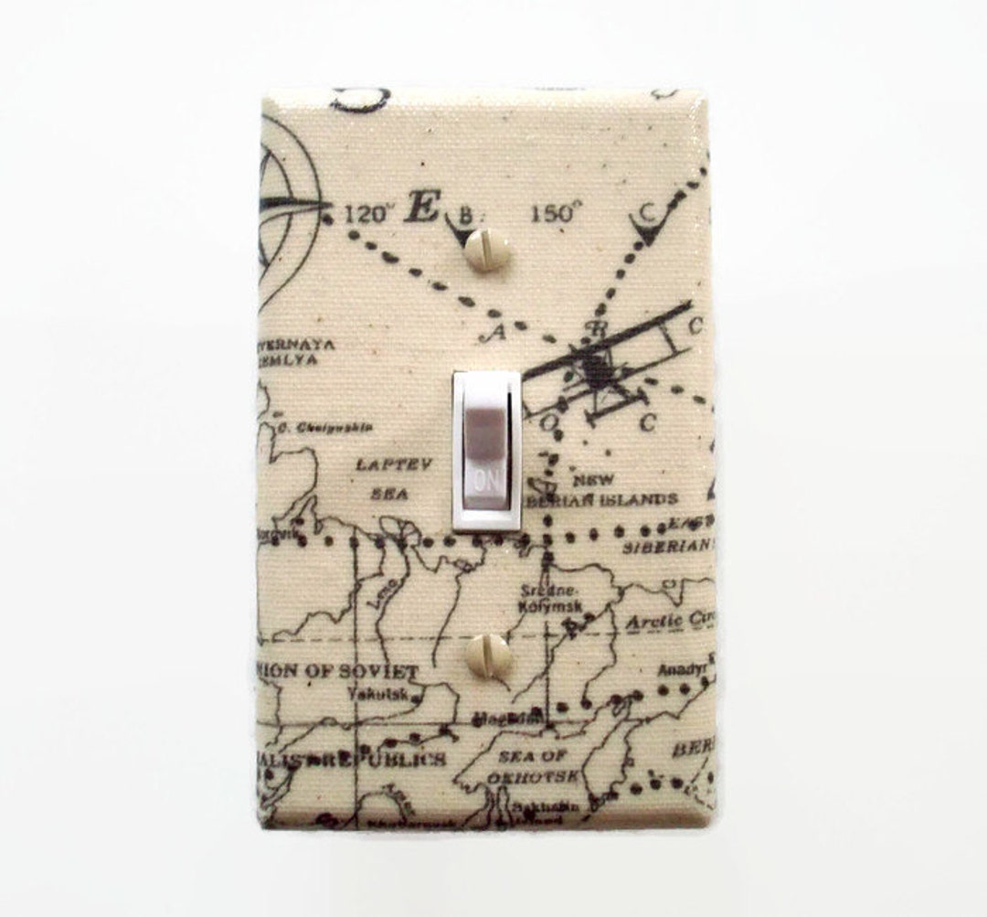 World Map Light Switch Cover: Travel Theme Nursery Decor - Etsy