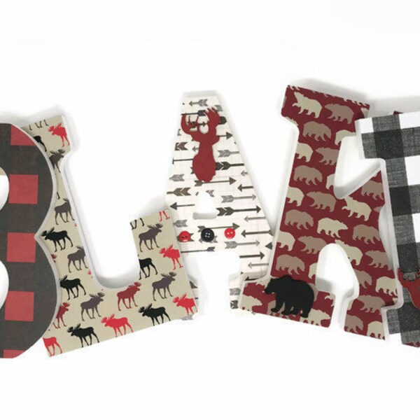 Buffalo Plaid Letters - Etsy