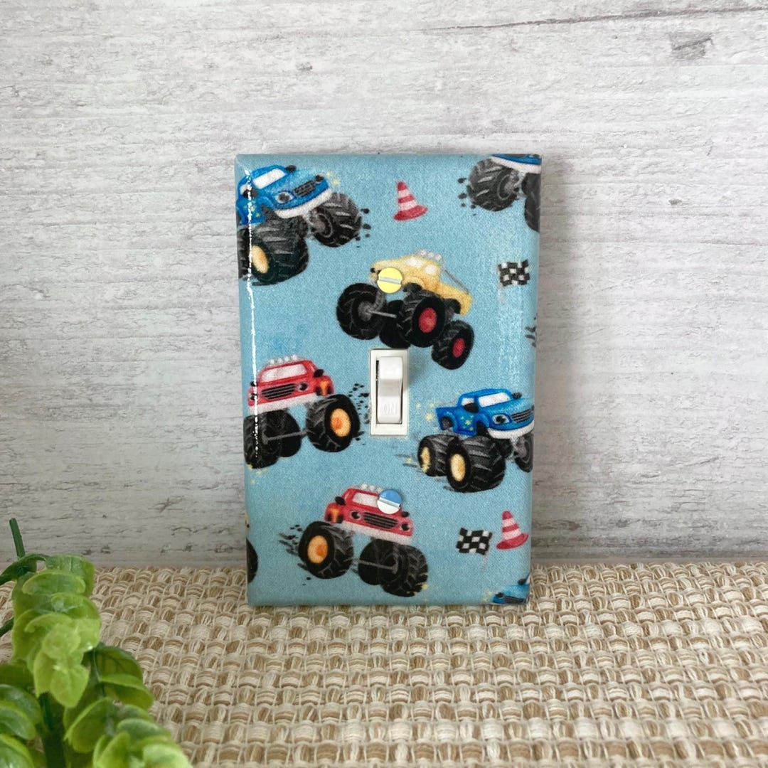 Monster Truck Light Switch Cover: Blue Toddler Boy Room Decor - Etsy