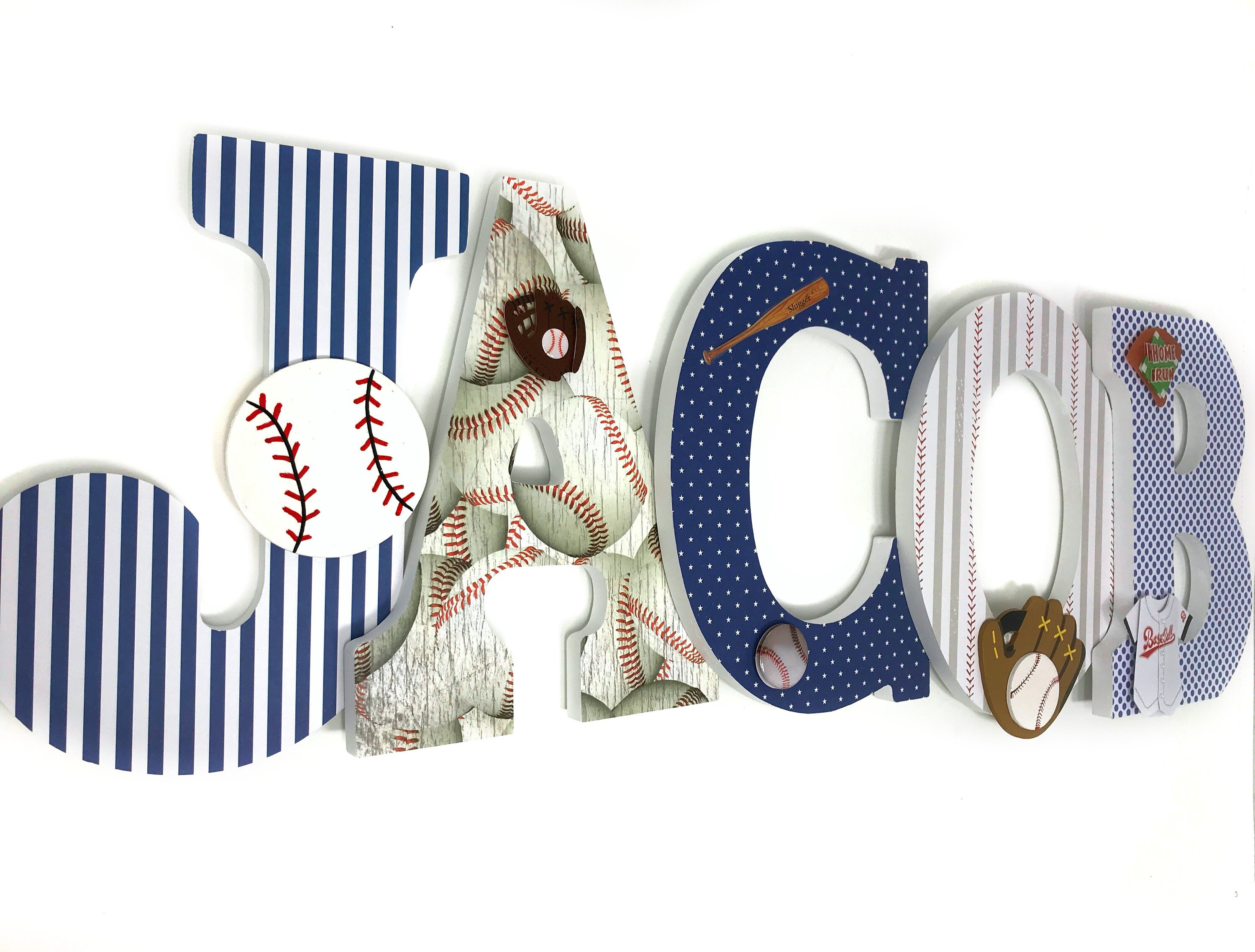 Alphabet Baseball Decor Letters