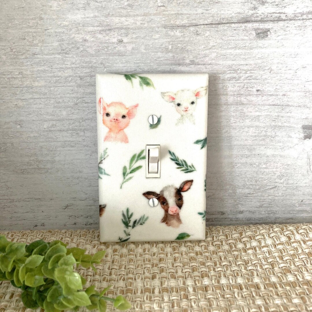 Farm Animals Light Switch Cover: Neutral Nursery Decor - Etsy