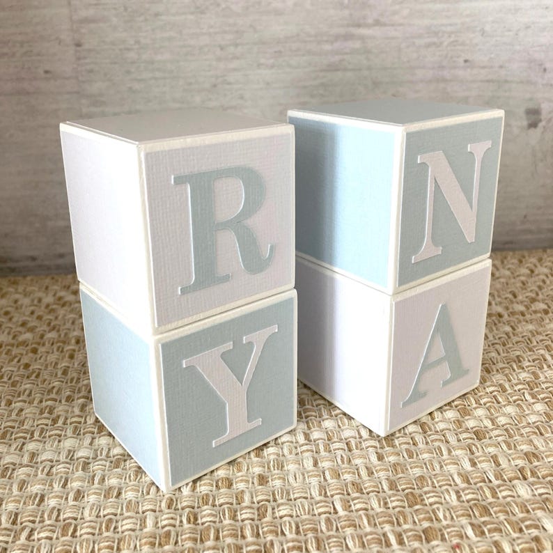 Wooden Baby Name Blocks: Boy Nursery Decor - Etsy