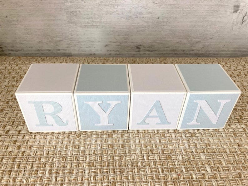 Wooden Baby Name Blocks: Boy Nursery Decor - Etsy